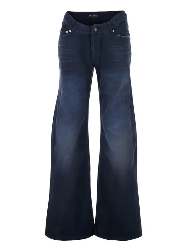 Balenciaga Curved-waist Faded Denim Jeans - Multicolor