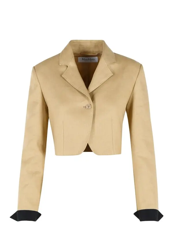 Max Mara Diagonal Cropped Jacket - Cream