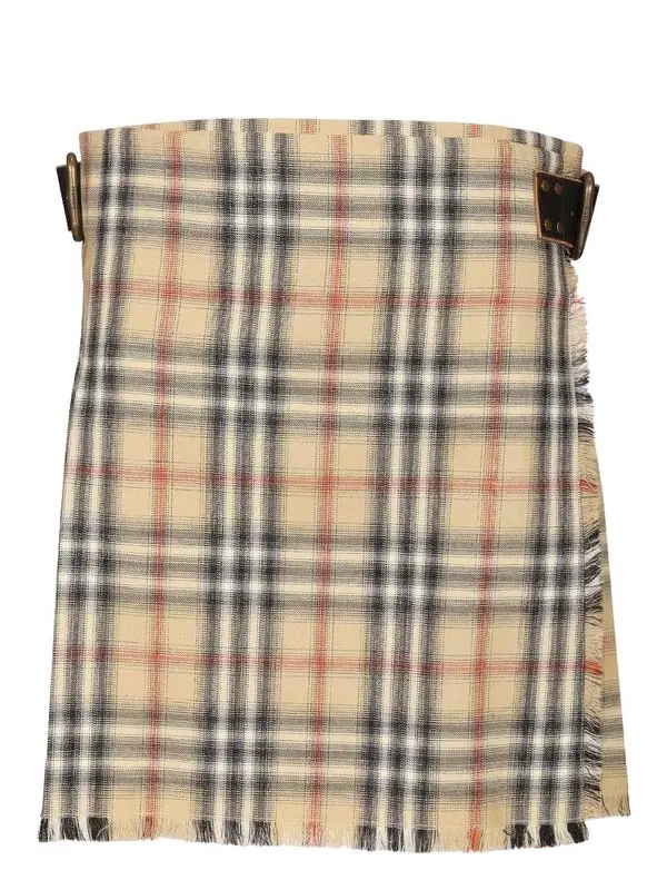 Burberry Check Wool Mini Kilt - Brown