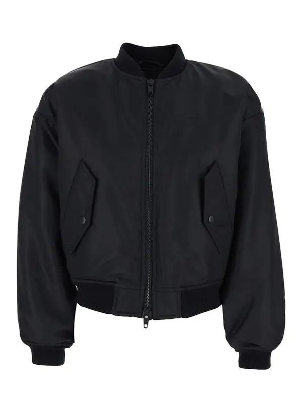 Balenciaga Bomber Jacket With High Collar And Two Side Pockets In Black Tech Fabric For - Multicolor