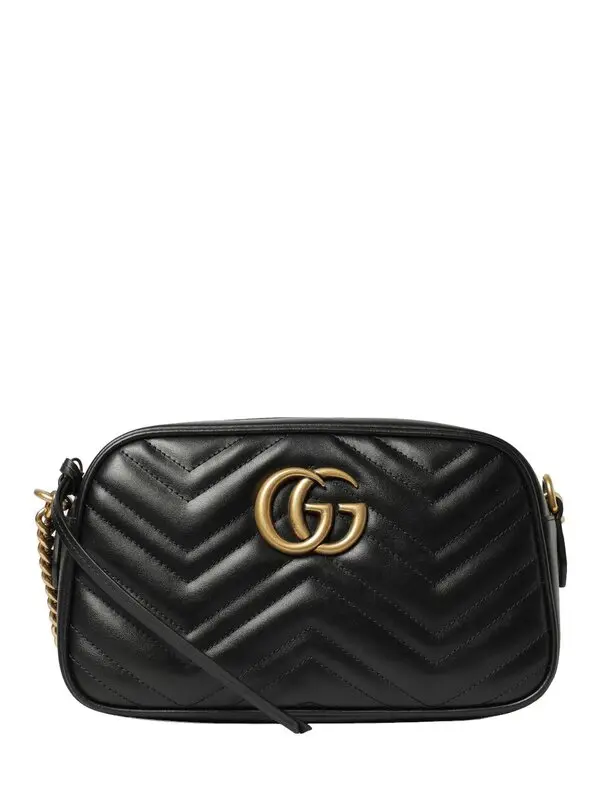 Gucci Gg Marmont Matelasse Chevron Nappa Shoulder Bag - Black