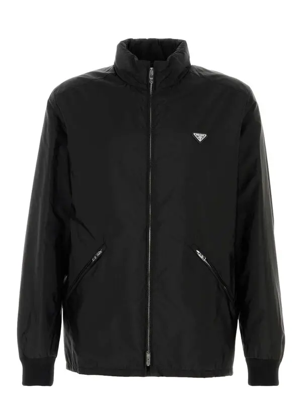 Prada Re-nylon Zip Up Jacket - Black