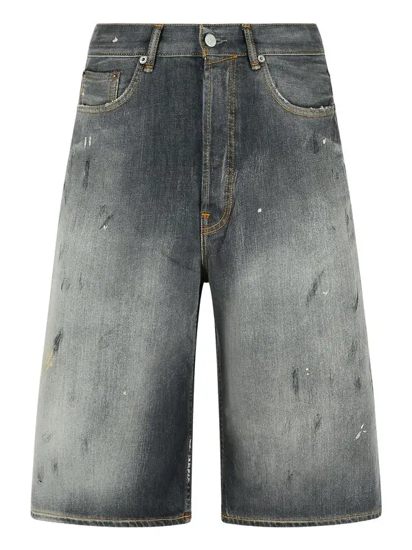 Acne Studios Grey Denim Bermuda Shorts - Black