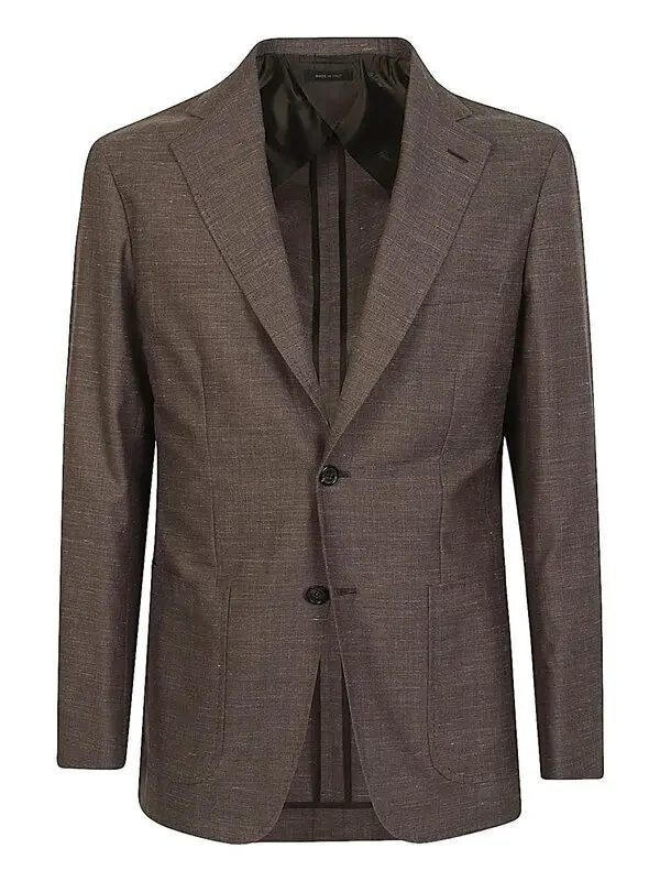 Brioni Wool And Silk Single-breasted Jacket - Multicolor