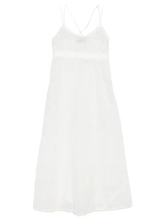 ERMANO SCERVINO Ermanno Scervino Floral Embroidered Sleeveless Day Dress - White