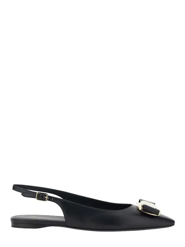 FERRAGAMO Zelmi Slingback Ballet Shoes - Black