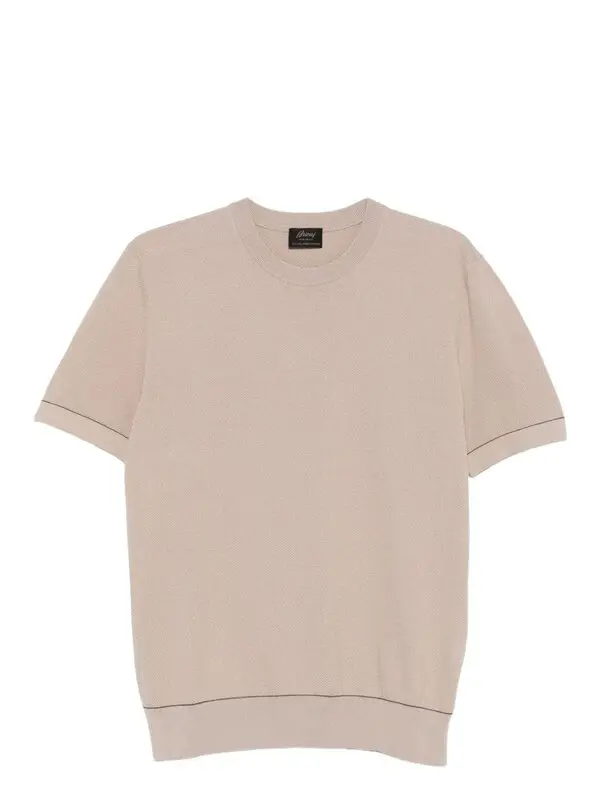 Brioni Piquet Cotton T-shirt - Multicolor