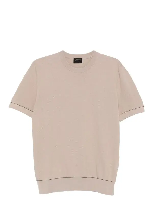 Brioni Piquet Cotton T-shirt - Multicolor