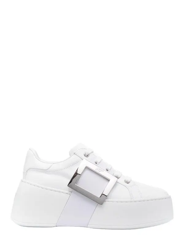 ROGER VIVIER Viv Skate High Leather Sneakers - Multicolor
