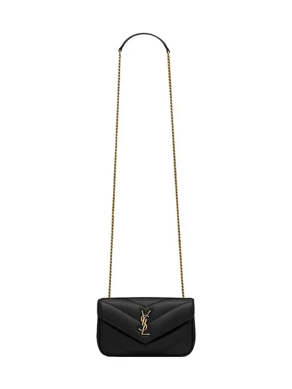 Saint Laurent Loulou Mini Lambskin Bag - Black