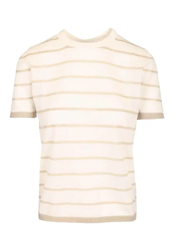 Max Mara Cashmere And Silk Blend Striped Sweater - Cream