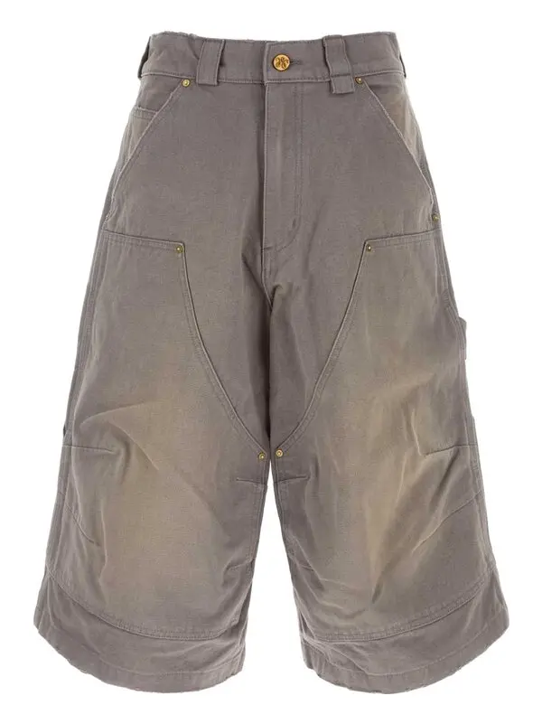 WILLY CHAVARRIA Grey Denim Stockton Bermuda Shorts - Gray
