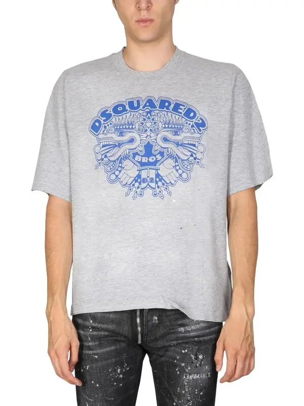 Dsquared2 Dragon Bros Football T-shirt - Gray