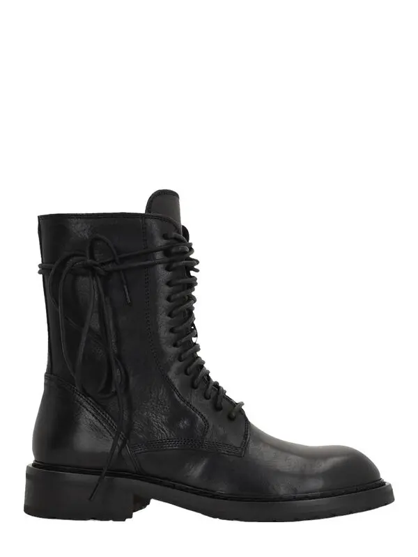 ANN DEMEULEMEESTER Leather Lace-up Boots - Black