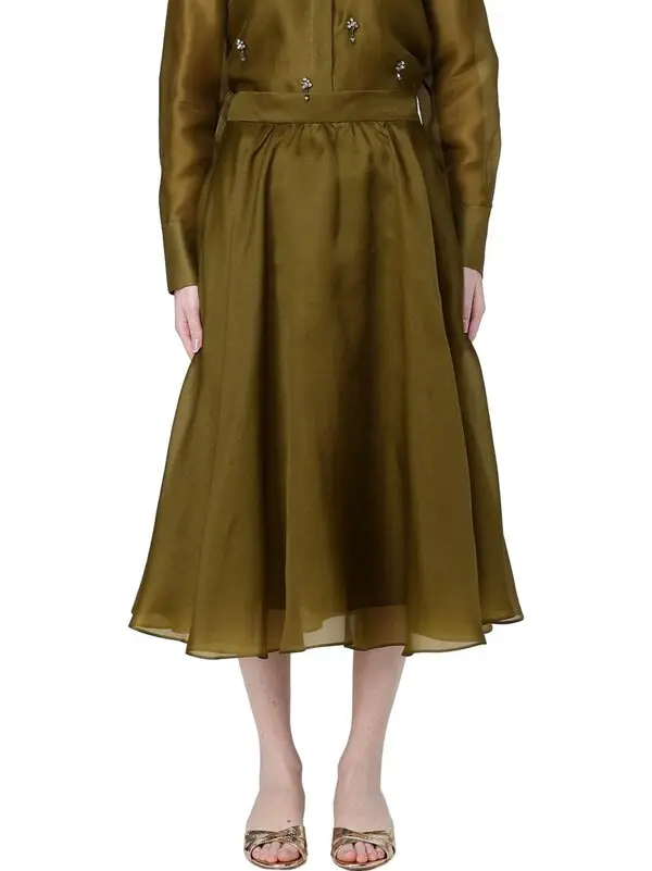 Max Mara Silk Skirt - Green