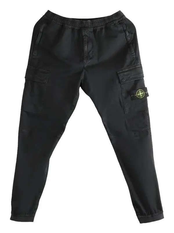 Stone Island Straight-leg Cargo Trousers - Black