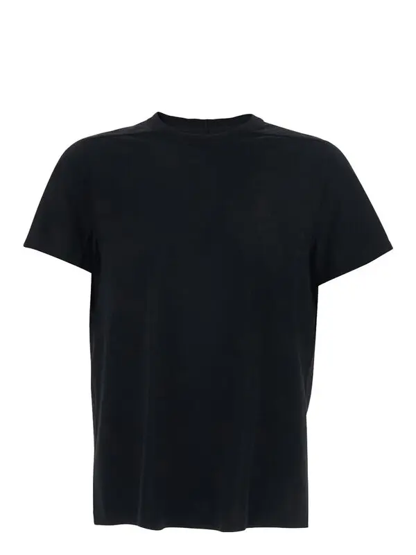 Rick Owens Crew Neck T-shirt With Tone On Tone Stitching In Cotton - Black
