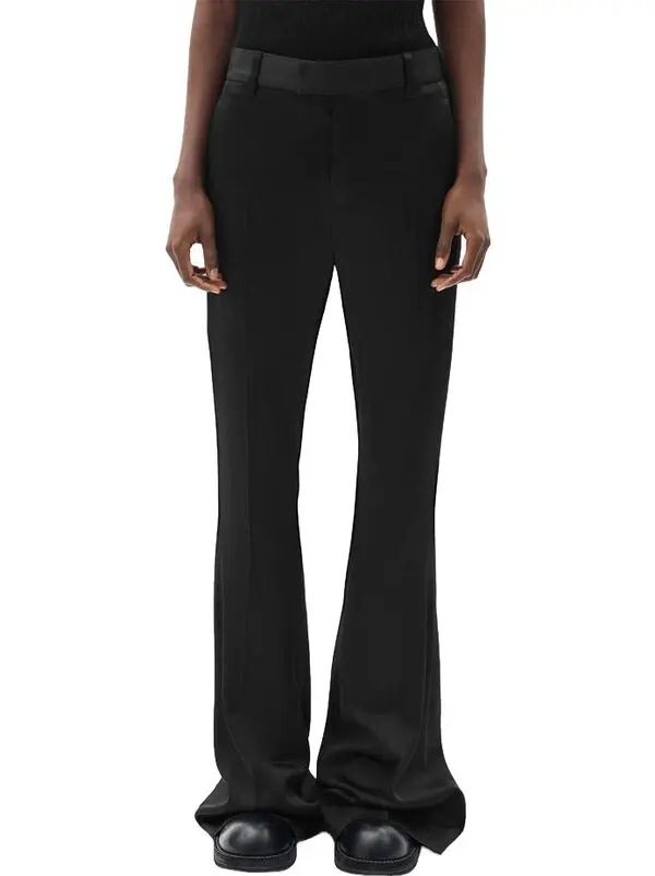 ANN DEMEULEMEESTER Flared Satin Trousers - Black