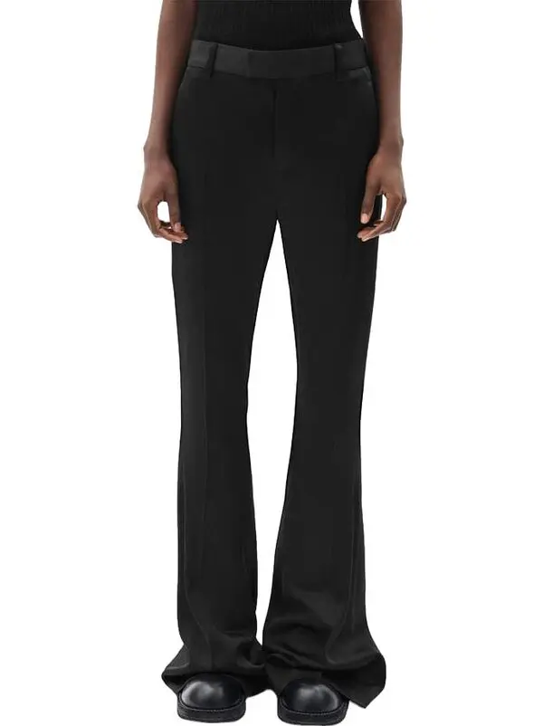 ANN DEMEULEMEESTER Flared Satin Trousers - Black