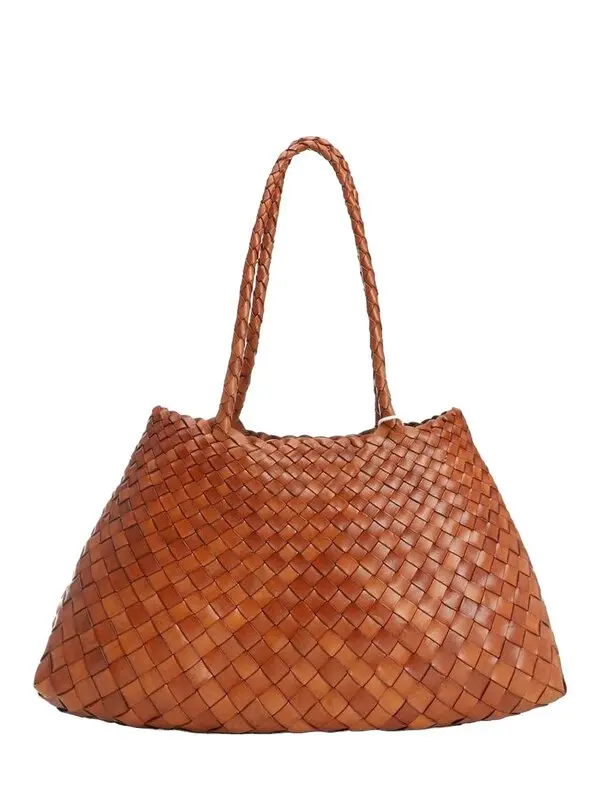 Dragon Diffusion Santa Croce Big Woven Leather Tote Bag - Brown