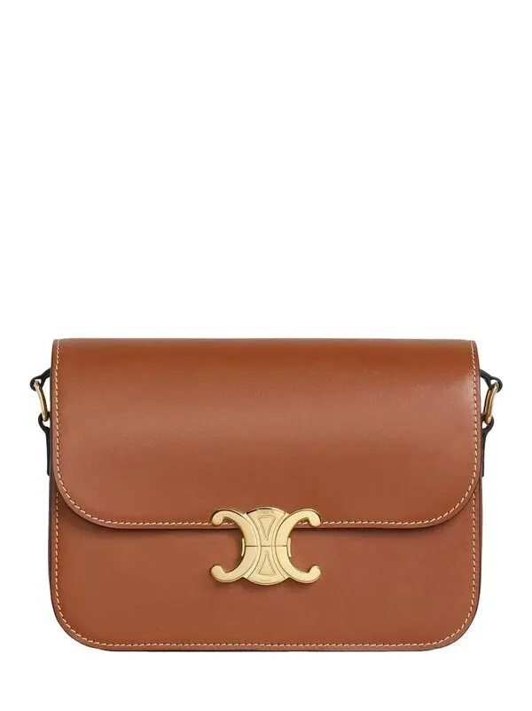 Celine Triomphe Classique Bag In Natural Calf Leather - Tan