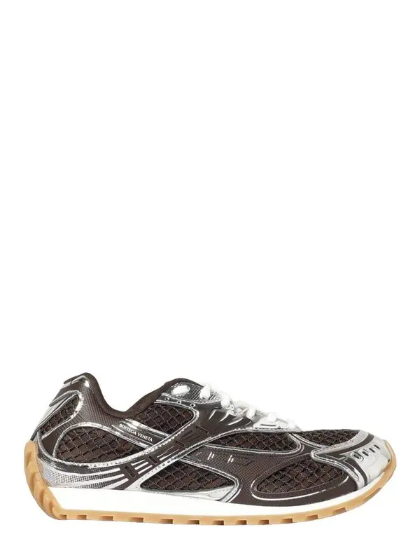 Bottega Veneta Orbit Mesh And Rubber Sneakers - Brown