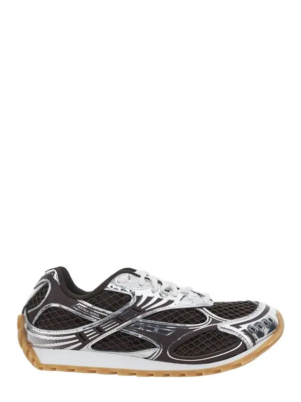 Bottega Veneta Orbit Mesh And Rubber Sneakers - Brown