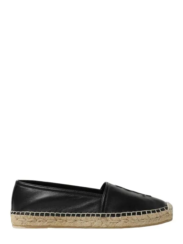 Saint Laurent Leather Espadrille - Black