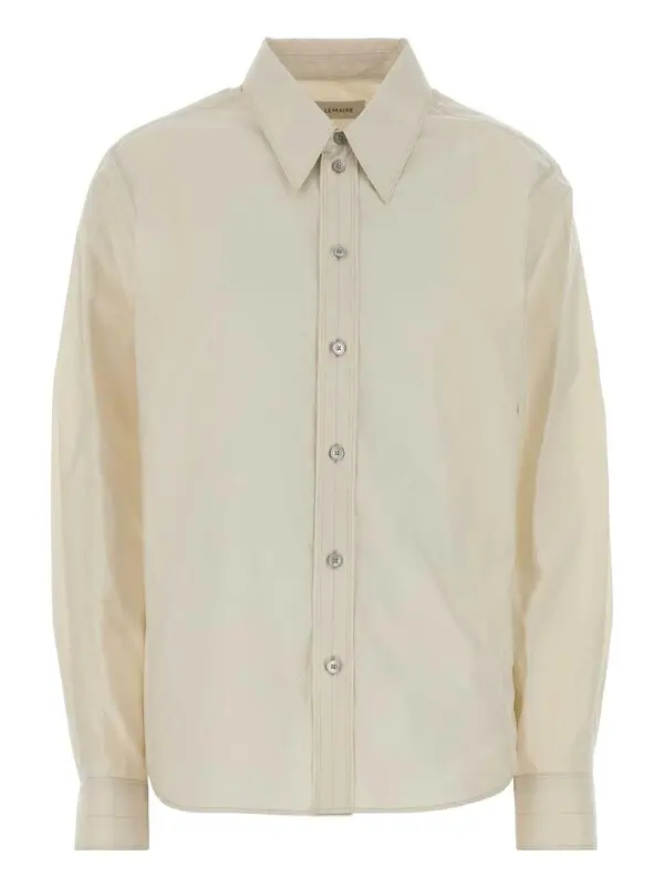 LEMAIRE Poplin Long Sleeve Shirt - Brown