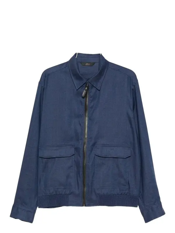 Brioni Linen And Wool Blouson Jacket - Multicolor