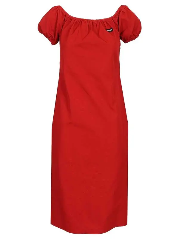 Miu Miu Cotton Midi Dress - Red