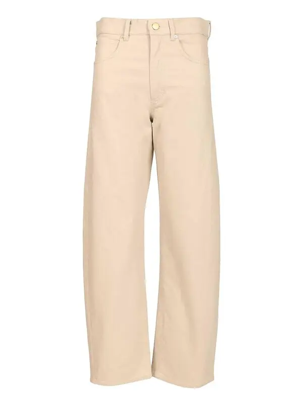 Max Mara Stretch Cotton Bull Trousers - Cream