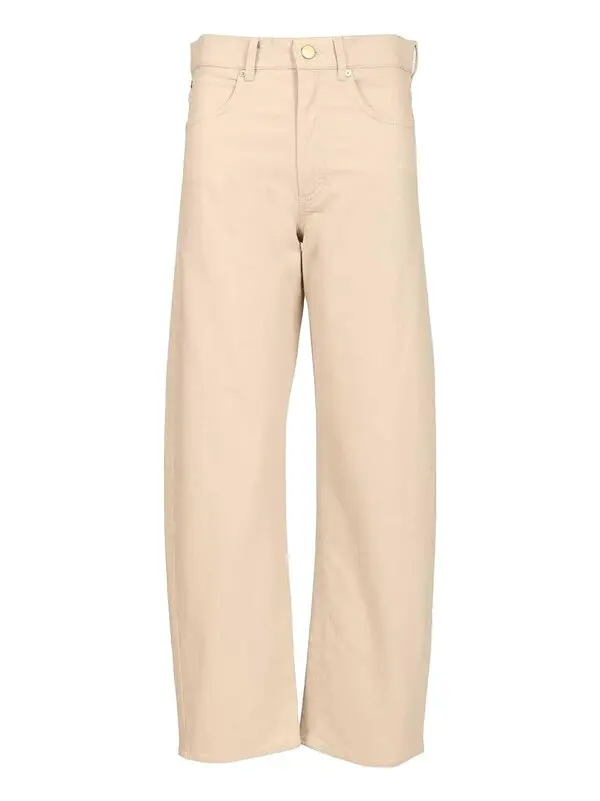 Max Mara Stretch Cotton Bull Trousers - Cream