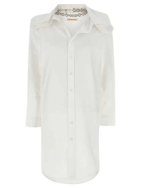 Y/project Oxford Shirt Dress - White