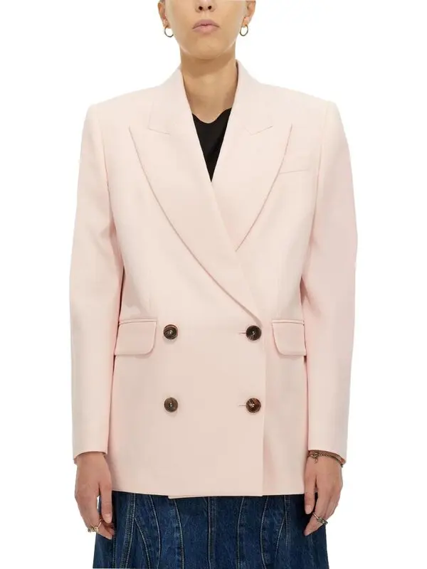 Alexander McQueen Double-breasted Peak Lapel Jacket - Pink