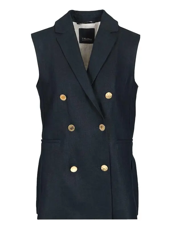 Max Mara Double-breasted Vest - Blue