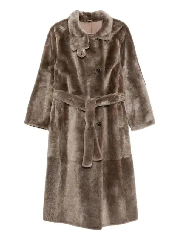 Brunello Cucinelli Neutrals Coats Faux Fur Coats - Cream
