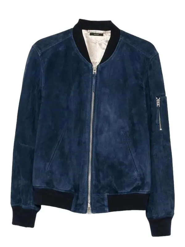 TOM FORD Suede Bomber Jacket - Blue