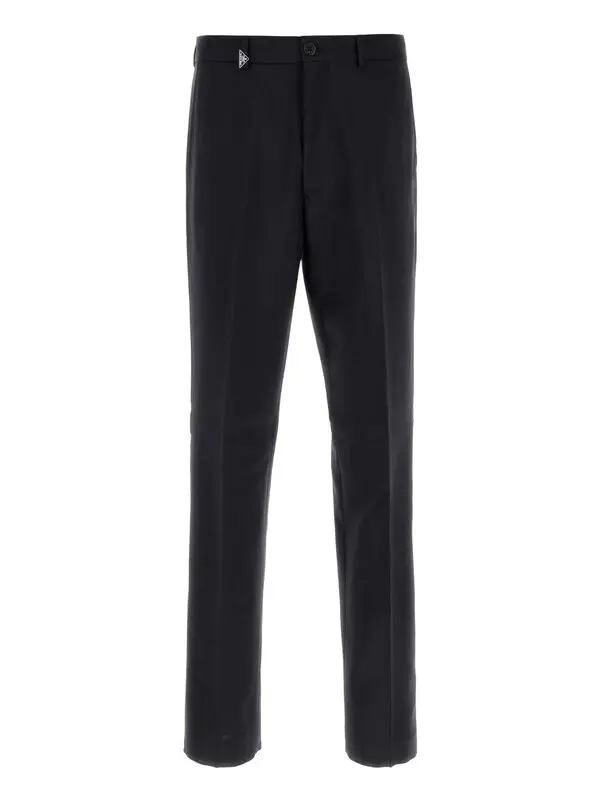 Prada Navy Wool Blend Pant - Blue