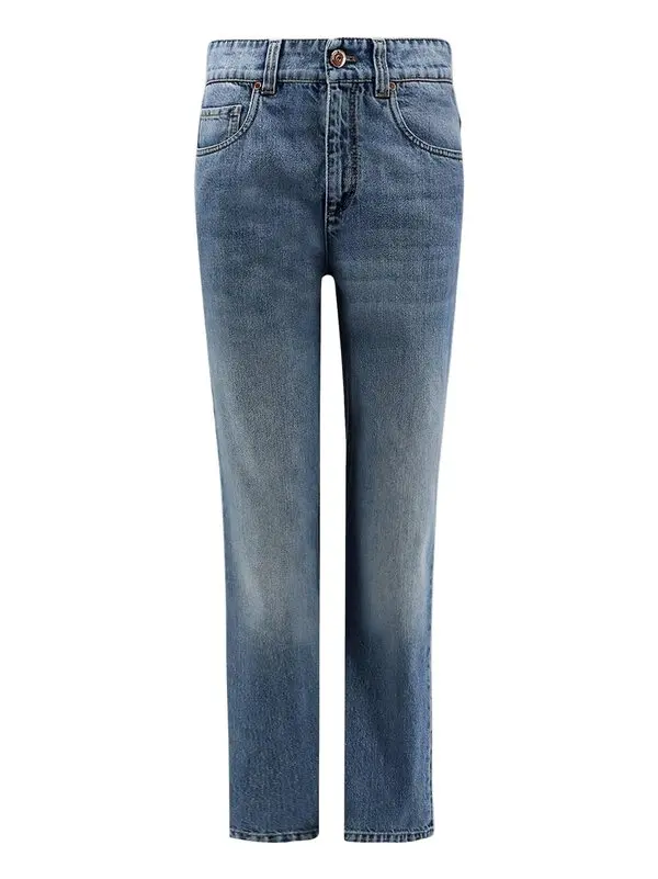Brunello Cucinelli High-waisted Straight Leg Jeans - Multicolor