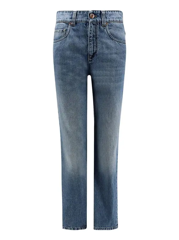 Brunello Cucinelli High-waisted Straight Leg Jeans - Multicolor