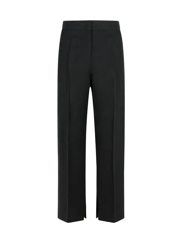 JIL SANDER Viscose Blend Trousers - Black