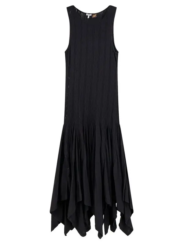 Loewe Embroidered Cotton Dress - Black
