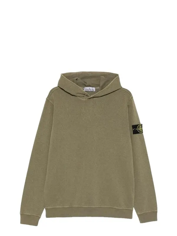Stone Island Malfilé Cotton Fleece Hoodie - Green