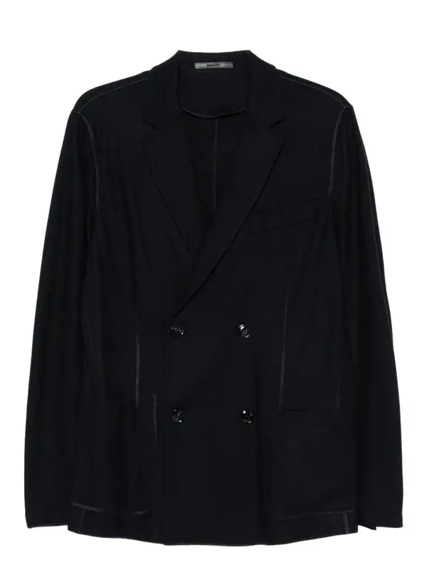 Giorgio Armani Cashmere Double-breasted Blazer Jacket - Multicolor