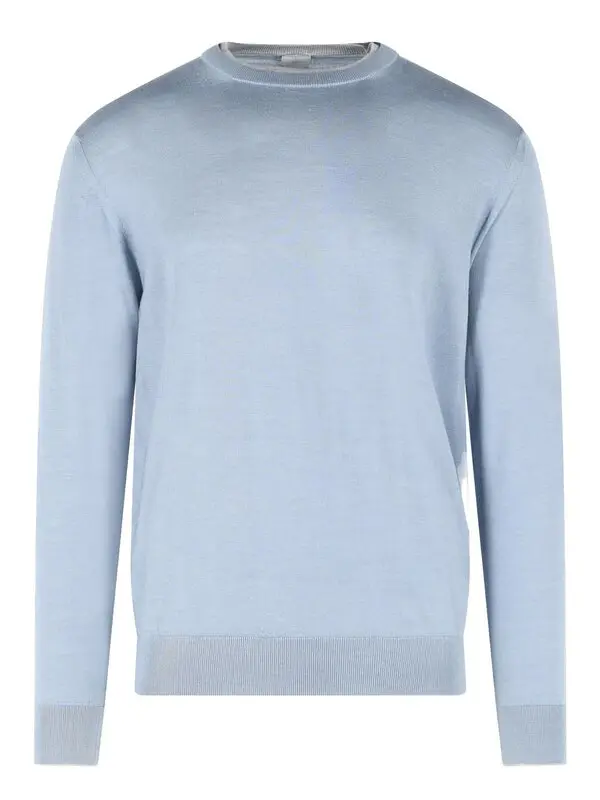 Eleventy Light Wool And Silk Yarn Sweater - Blue