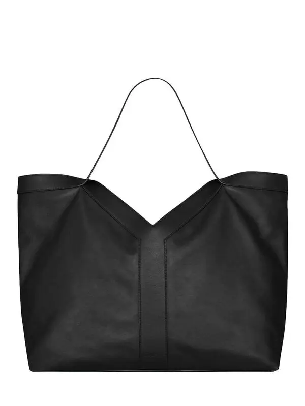 Saint Laurent Large Leather Tote - Black