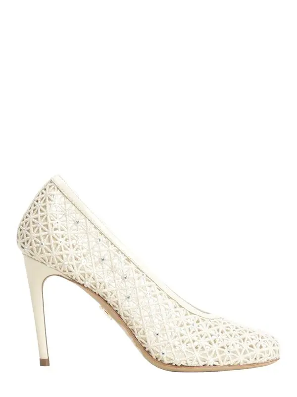 FERRAGAMO Macramé Pumps - White