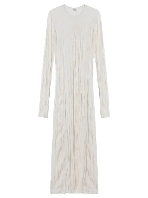 TOTEME Crinkled Knit Dress - Orange
