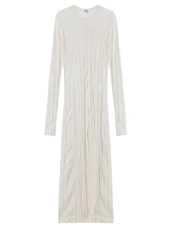 TOTEME Crinkled Knit Dress - Orange